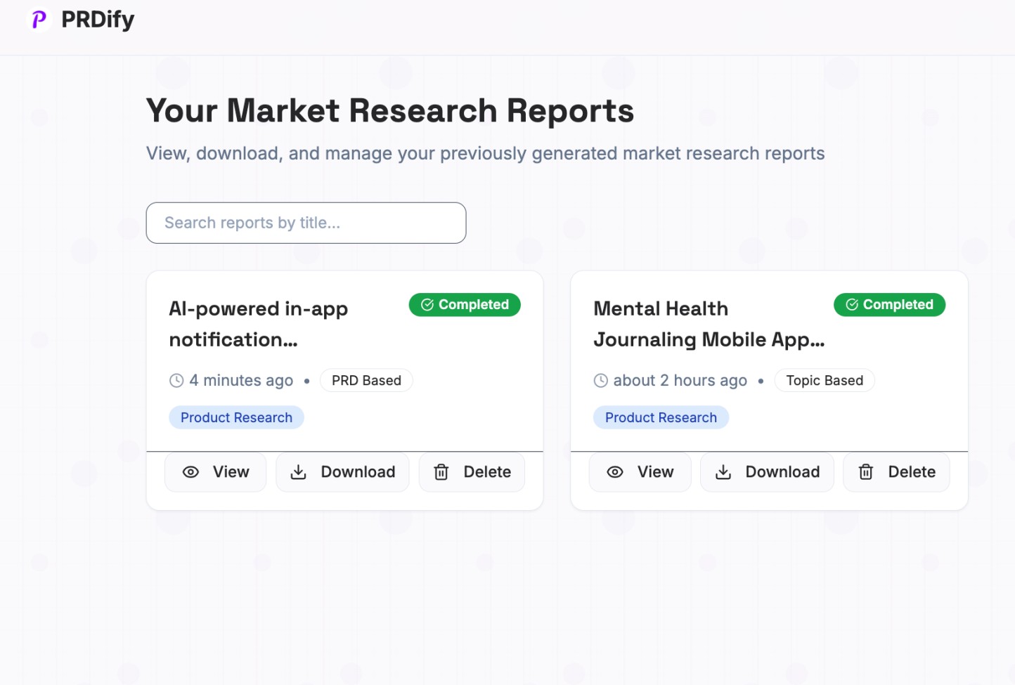 PRDify – AI-Powered PRDs, AI Wireframing, AI Product Research & Version Control Tool